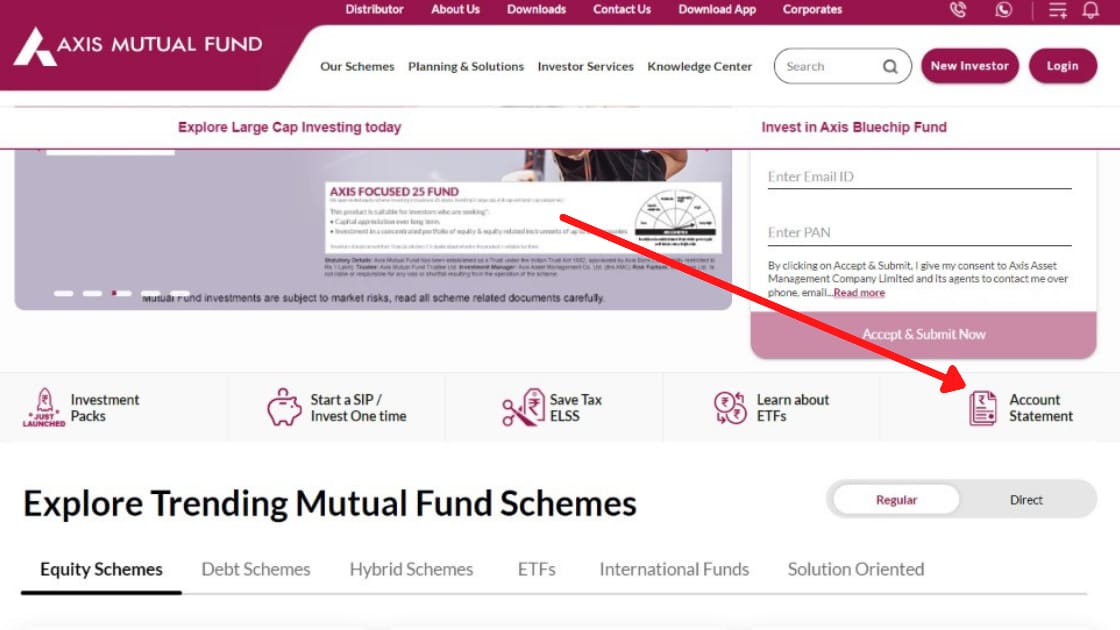 Axis Mutual Fund Statement Online Download Process