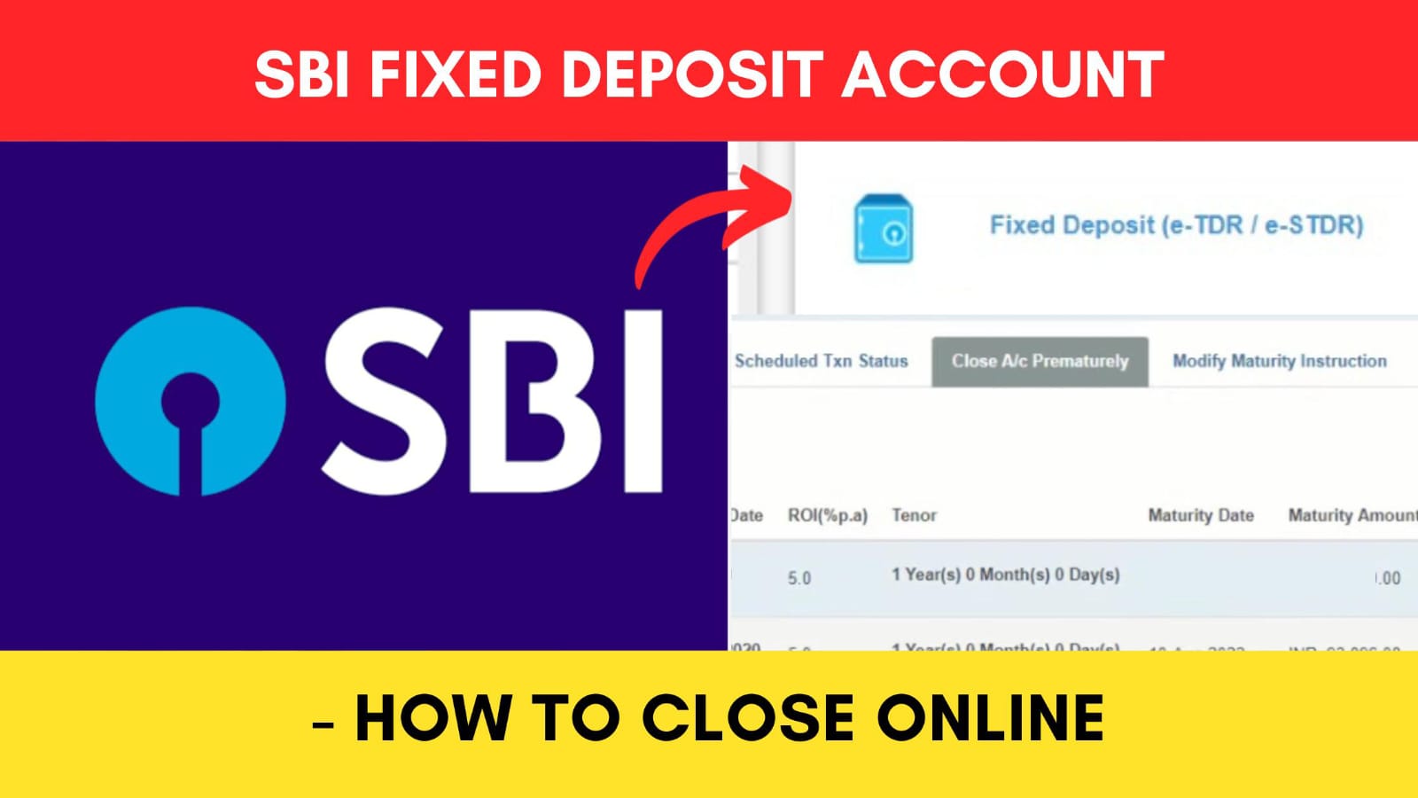 How To Close (Break) Fixed Deposit In SBI Online