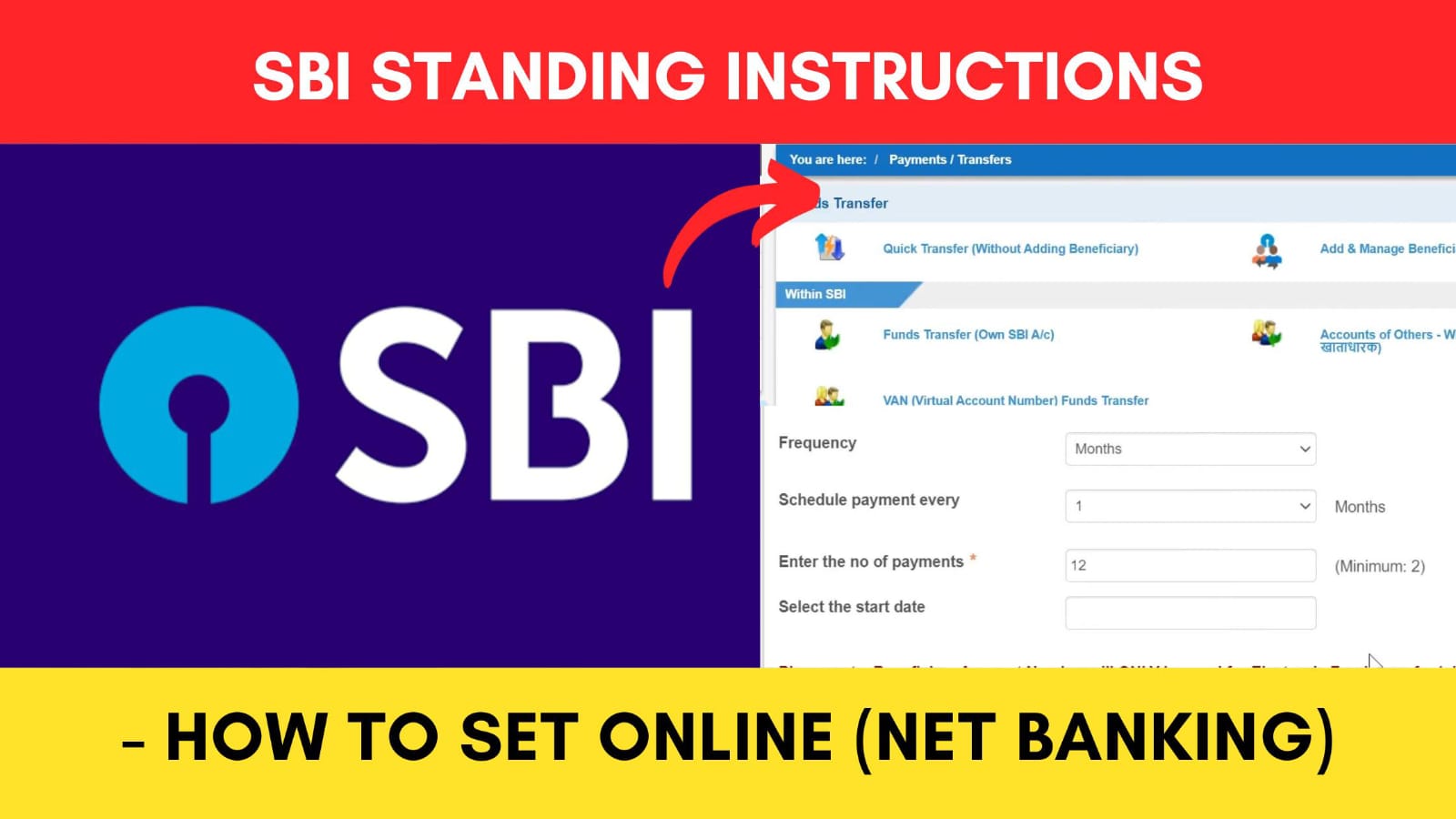 How To Set Standing Instruction (SI) In SBI Using Net Banking ...