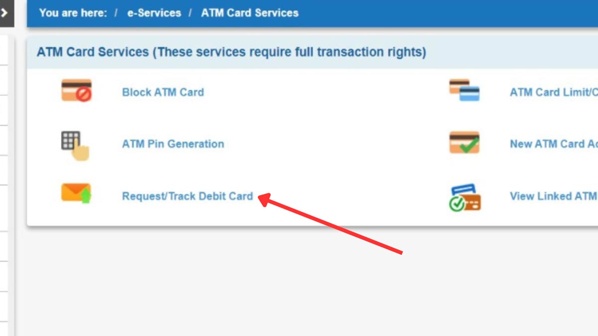 How To Track SBI ATM (Debit) Card Online (Via Net Banking)