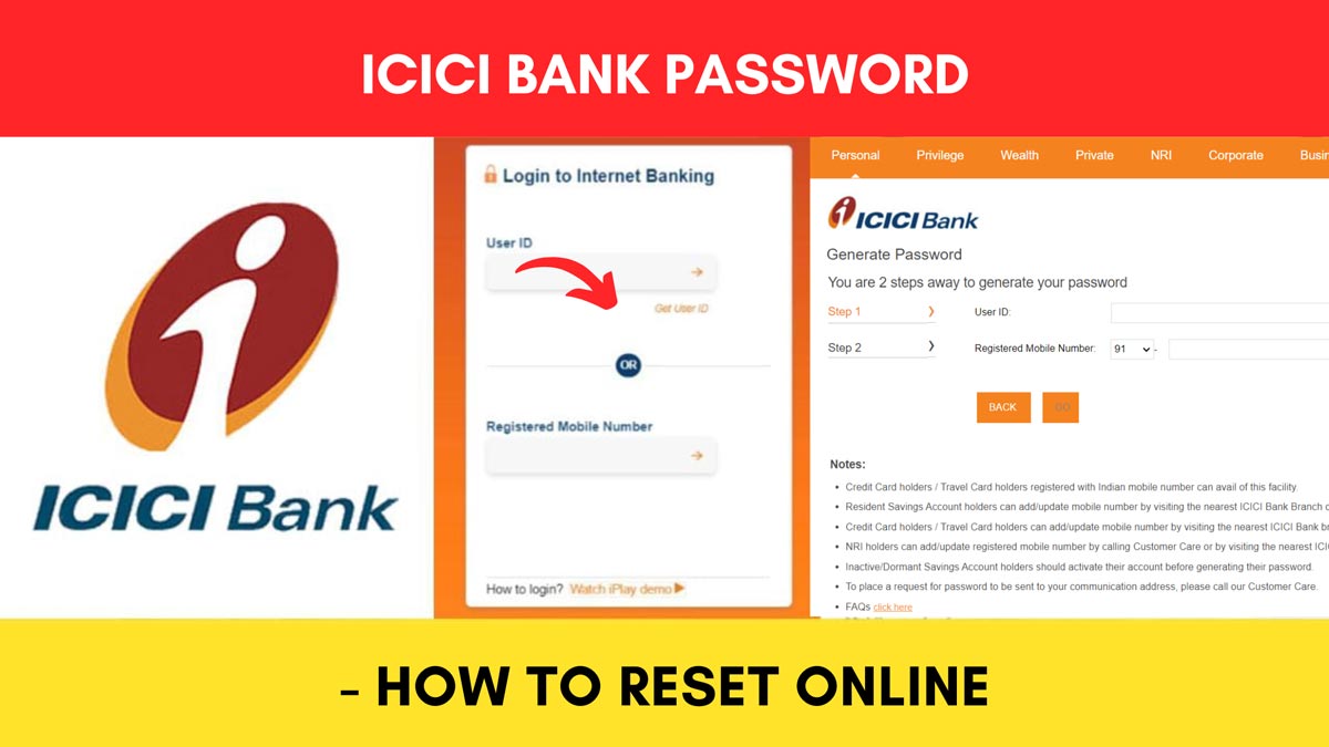 How To Reset ICICI Bank Net Banking Password Online